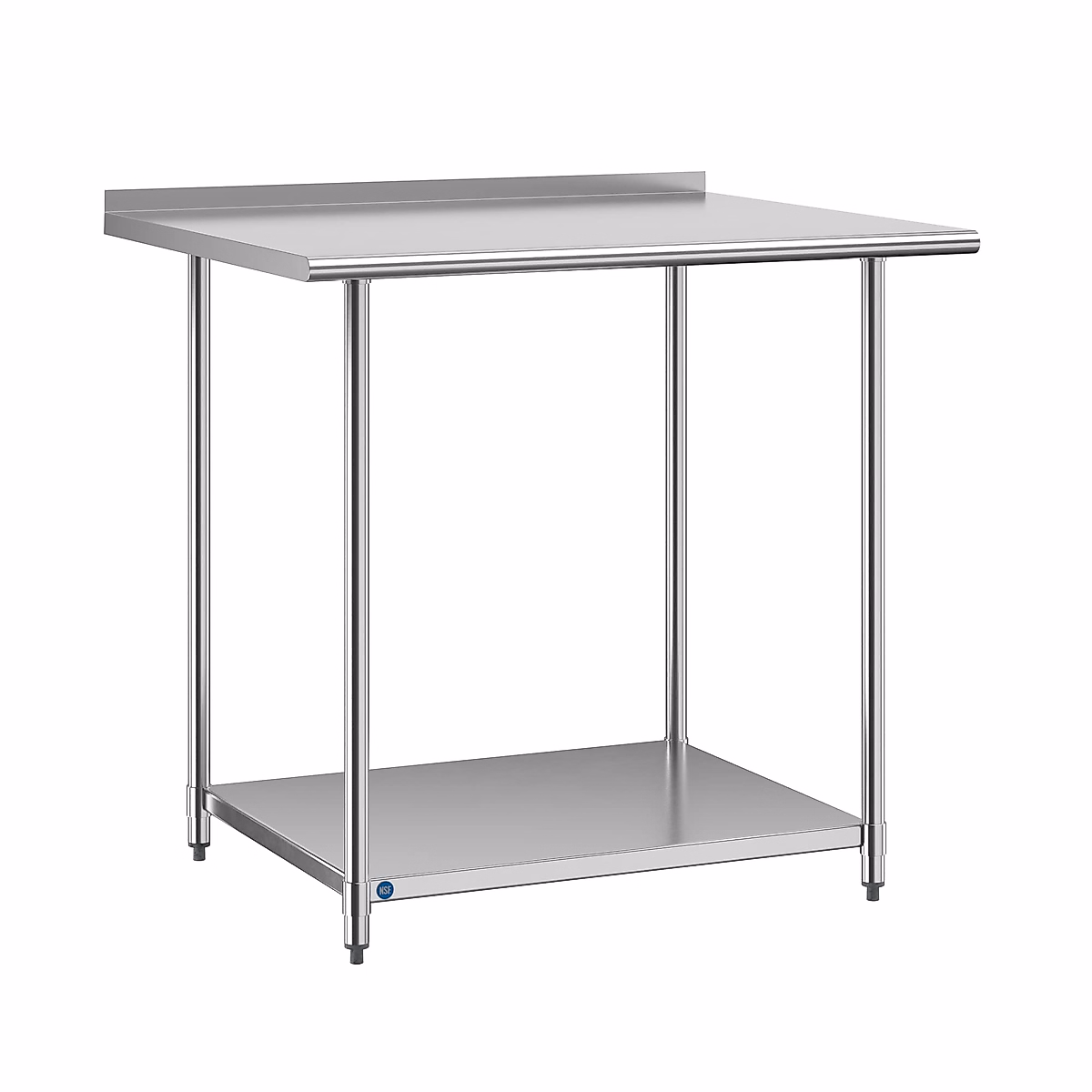 Krollen Industrial 30" x 36" 18 Gauge 430 Stainless Steel Work Table with Undershelf