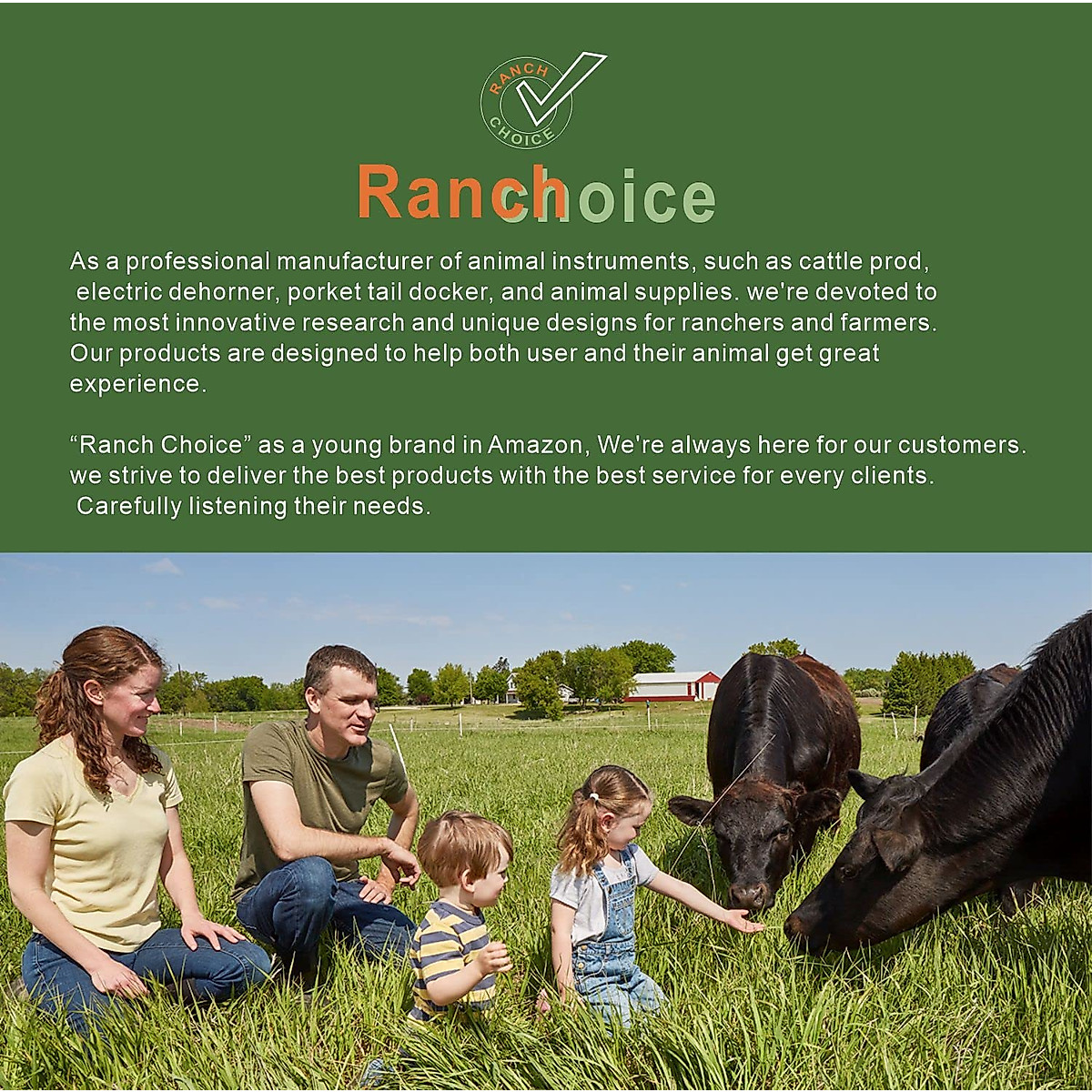 RANCH CHOICE Rechargeable Livestock Prod for Cows Electric Cattle Prod for Cow Dog prod Animal prod with Flexible Shaft (Total 43 INCH)