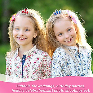 Hicarer 10 Pieces Girls Princess Rhinestone Crown Colorful Crystal Headband Crystal Tiara Rhinestone Princess Crystal Headband for Birthday Wedding Crown Party Prom, Little Girls, Colorful