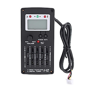 5 Band Guitar Equalizer, F-5T EQ Equalizer Pickup Tuner for Acoustic Guitar Musical Instrument