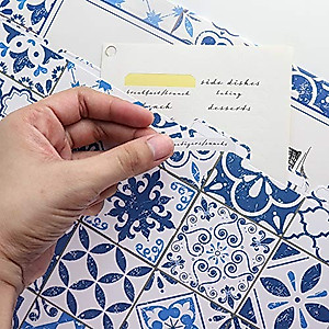 Cookbook Recipe Binder/Organizer, Blue Pattern 3-Ring Binder to Hold All Your Recipes and Recipe Cards, 6 Tabbed Divider Sections, 50 Matching Recipe Cards Included