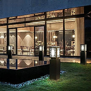 Enlylyog Chinese Style Solar Lawn Lamp Home Yard Hotel Garden Villa Landscape Courtyard Outdoor Waterproof Plug-in Lamp