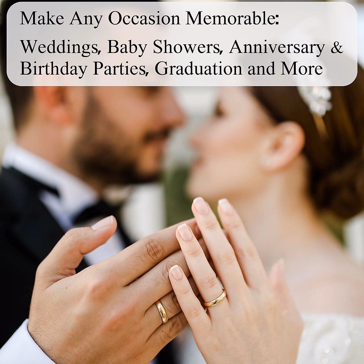 EBEGEE Wedding Guest Book for Wedding Reception, Elegant 9 x 7inch Baby Shower Guest Book with Polaroid Photo Pages and Registy Pages, Gold Foil Lettering Linen Cover, Perfect for Any Celebration