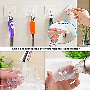 Adhesive Hooks for Hanging Heavy Duty Wall Hooks Self Adhesive Towel Coat Hooks Waterproof Transparent Hooks for Bathroom Shower Kitchen Keys Door Outdoor Home Improvement Utility Hook 12 Pack