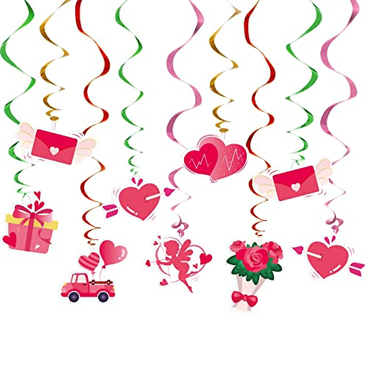 28 PCS Birthday Party Decorations Hanging Swirl - Pink Ceiling Spiral Ornaments for Girl Princess Party Wedding Anniversary, Gender Reveal Party Baby Shower Wall Door Windows Decor Classroom Supplies