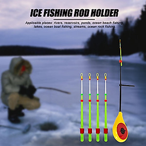 BAODAN Ice Fishing Rod, Portable Fishing Rod Tip, Fishing Pole Winter Outdoor Sport Fishing Accessories with Fishing Lines Runner for Lakes Ponds River Fishing Yellow
