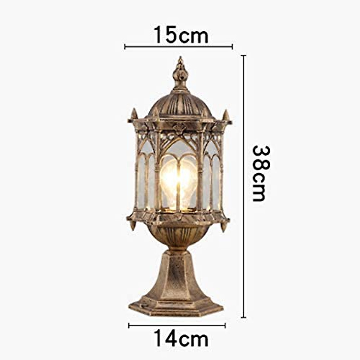 WYBFZTT-188 E27 Retro Industrial Column Lamp, Outdoor Landscape Post Lamp Gate Waterproof Courtyard Lamp, Pillar Caplights Home Garden Courtyard Column Headlight
