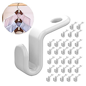 SWEET LEMON 60 Pack Clothes Hanger Connector Hooks, Cascading Clothes Hangers, Hanger Extension Clips, for Heavy Duty Space Saving Cascading Connection Hooks ,for Clothes Closet.(White)