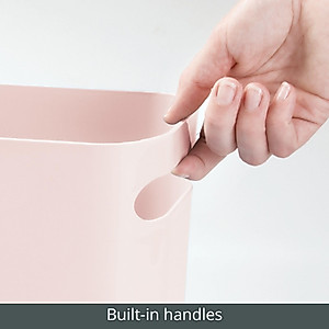 mDesign Light Pink 2.5 Gallon Plastic Trash Can, Set of 2, 10.875 x 7 x 12 in