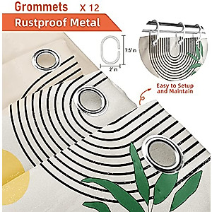 FZDHHY Mid Century Shower Curtain Set Boho Shower Curtain Set with Rugs,Abstract Bathroom Decor Accessories Waterproof Shower Curtain for Bathroom with Mat