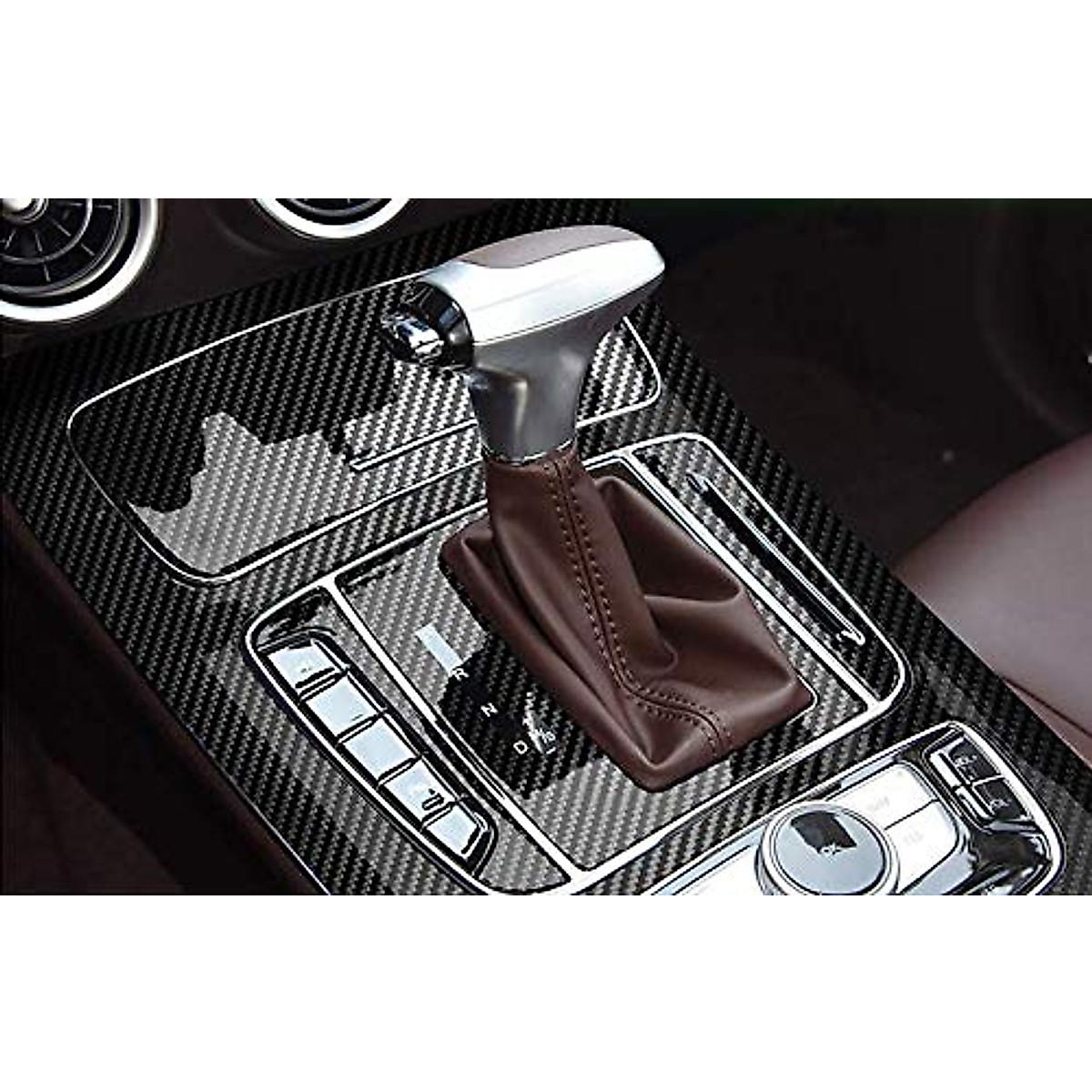 5D High Gloss Black Carbon Fiber Vinyl Roll 1ft x 5ft Bubble Free Air Release Automotive Car Wrap Film