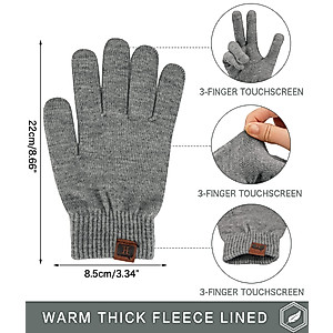 FZ FANTASTIC ZONE Women's Winter Touchscreen Wool Magic Gloves Warm Knit Fleece Lined for Women