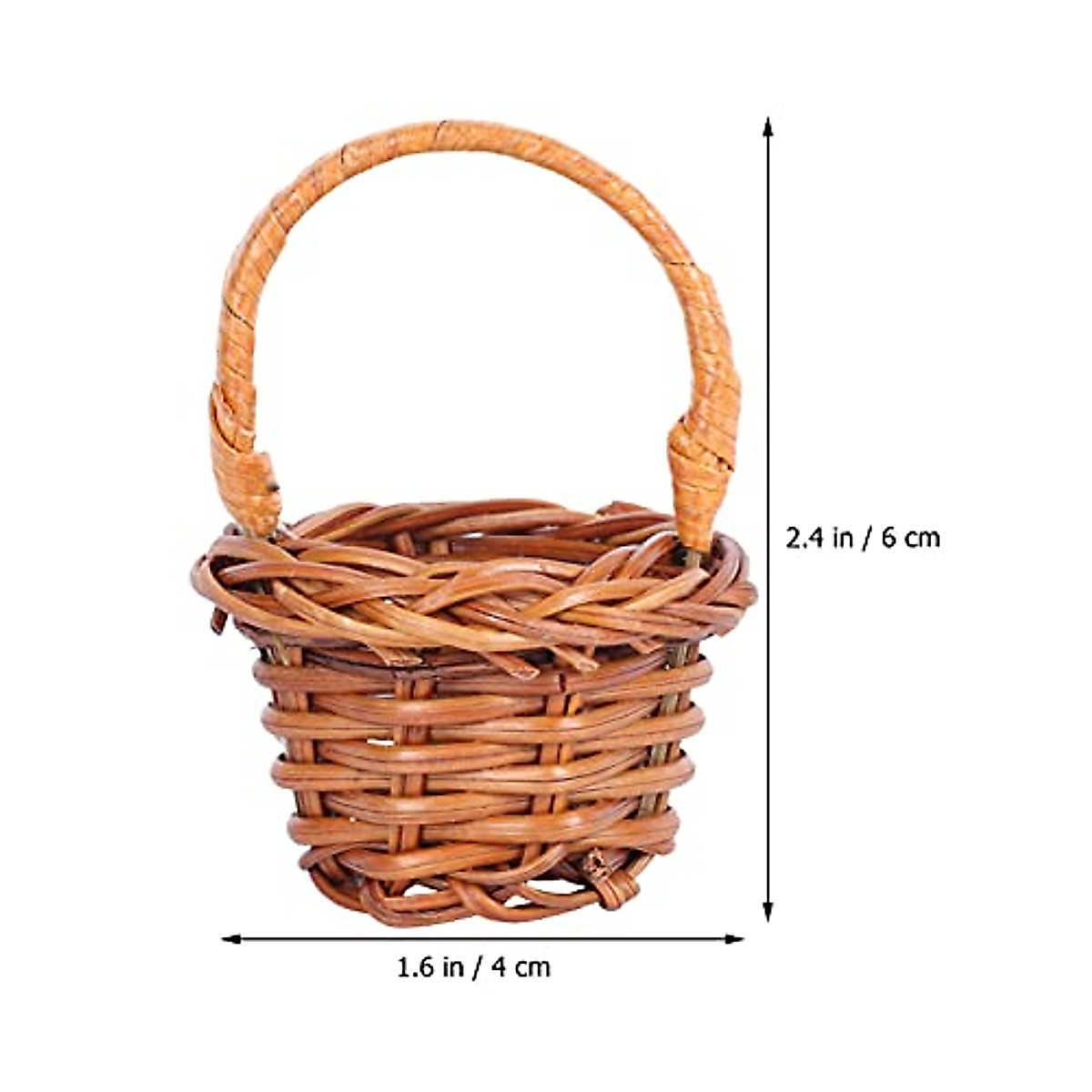 DOITOOL Rattan Mini Baskets with Handles, 30PCS Round Coffee Baskets for Party Favors Crafts Decor, 6 x 4 x 3cm