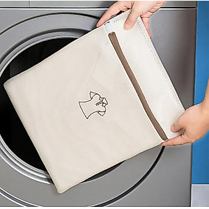 Emosun laundry bag 6Pcs Durable Honeycomb Mesh Laundry Bags for Delicates, Laundry Bags Mesh Wash Bags, Lingerie Bags for Washing Delicates (Beige)