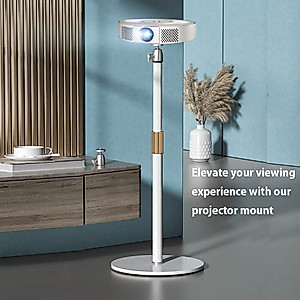 HVAYING Pico Projector Stand with Stable Metal Base, Flexible Extension and Angle Adjustment, Cable Management, 1/4 Inch Interface - Ideal for Home and Office - White