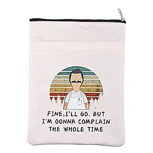 Bob’s TV Show Merchandise Book Sleeve Bob’s Belcher Inspired Book Cover Tina Cartoon Lovers Gift Burgers Fans Gift Waterproof Zipper Pouch (WholeTimeBS)