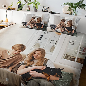 Personalized Custom Bedding Set with Picture, Text, Logo, 1 Duvet Cover 2 Pillowcases Trio, Customized Different Sizes, Suitable for Kids, Birthday, Christmas, Valentine's Day, Special Festival Gift