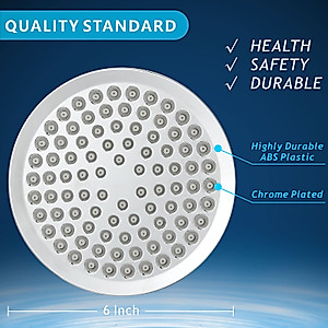 Nuodan High Pressure Rain Shower Head with 11'' Extension Arm - High Flow Rainfall Showerhead - Luxury Modern Look - Pressure Boosting (Chrome)