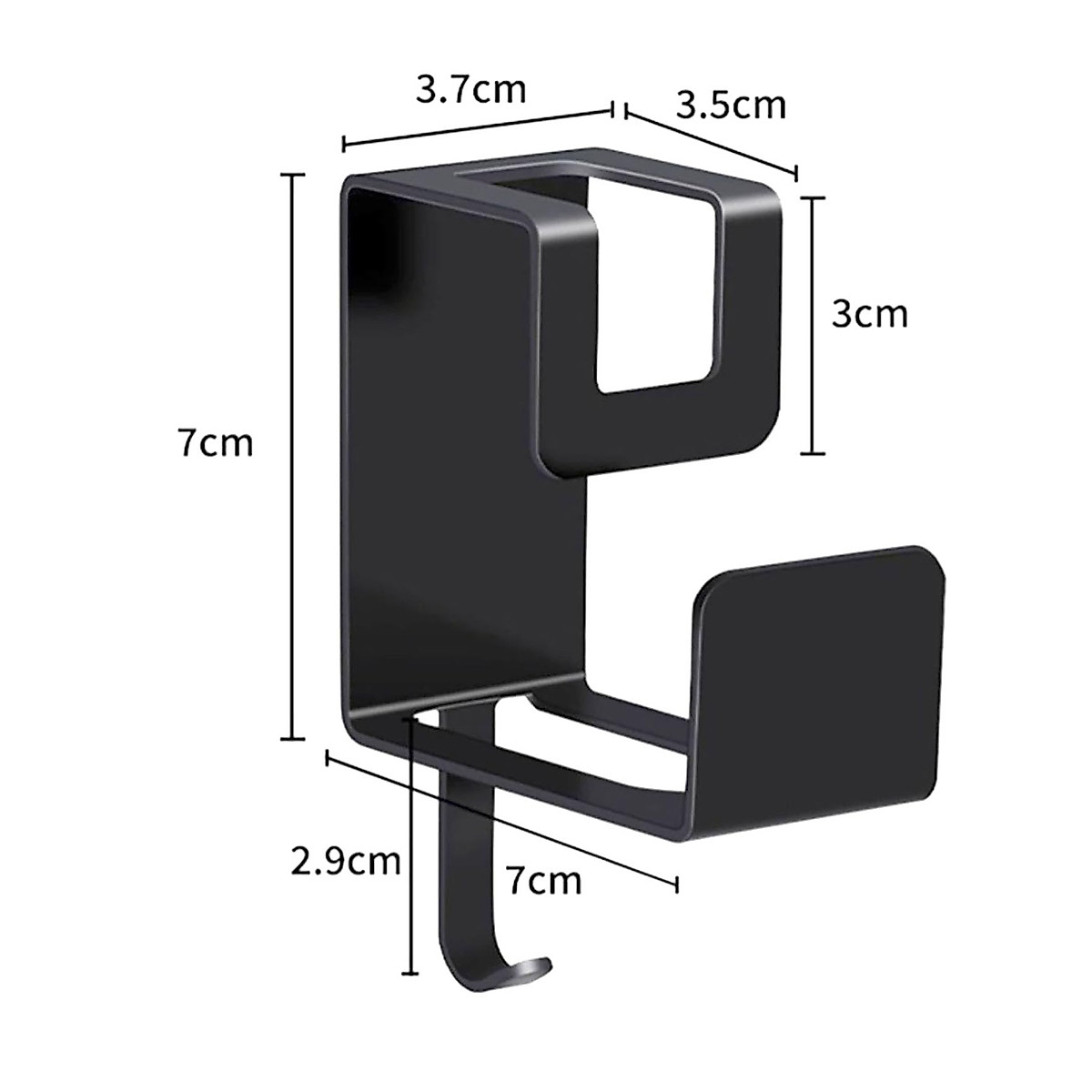 YIKANGHENG Adhesive Washbasin Hook, 1 Pcs Stainless Steel Silver Pot Holder Used for Kitchen and Bathroom Placing Washbasin and Pot (Black)