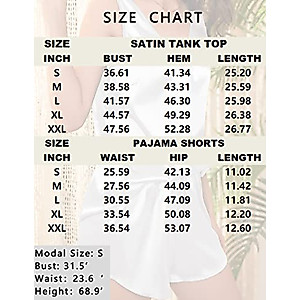 Ekouaer Silk Pajama Set Tank Top Lounge Set Satin Pj Set Sleeveless Sleepwear Loungewear for Women Soft White M