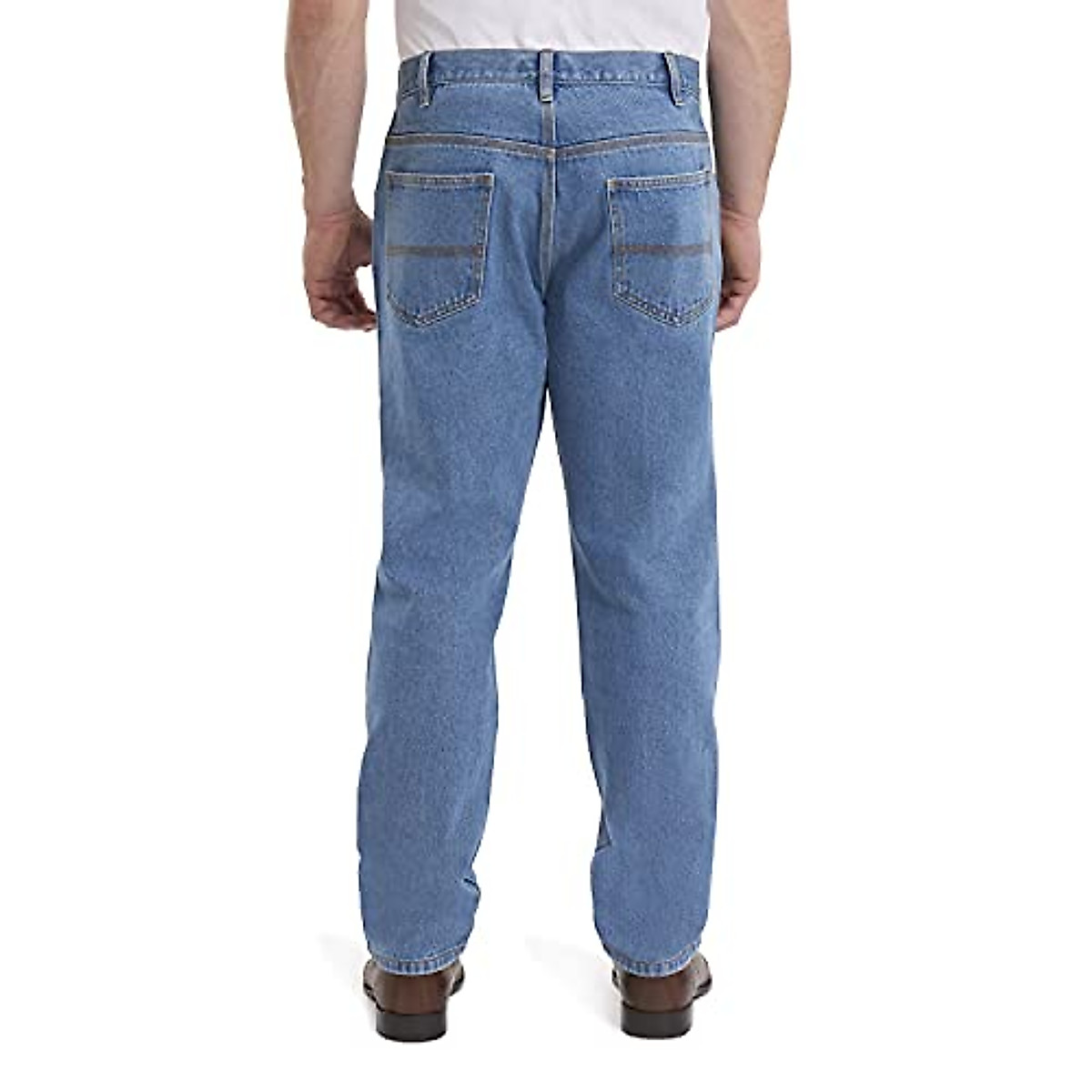 Rivets Supply & Company Men's Workwear Rugged Straight Fit, Medium Light Wash, 36W x 30L