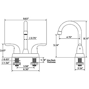 Bathroom Sink Faucet with Pop-up Drain Assembly, Brushed Gold Bathroom Faucet 2-Handle for 4 Inch Sink，Modern Centerset Bathroom Faucet with Supply Hose Lead-Free