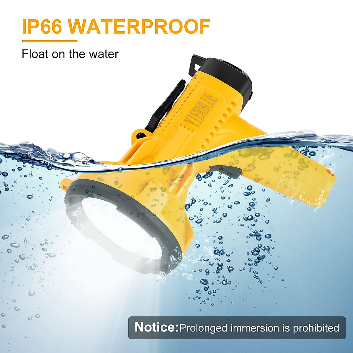 YIERBLUE Rechargeable Spotlight Flashlight 900000 High Lumen, IP66 Waterproof Spot Lights Outdoor Handheld, 20 Hours Long Lasting LED Large Flashlight with Foldable Stand and Detachable Red Filter