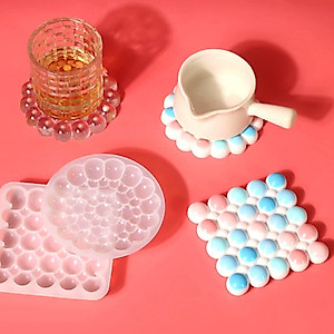 Coaster Molds for Epoxy Resin Casting,2pcs Geode Coaster Silicone Molds,Bubble Tray Resin Mold for Epoxy Resin-Irregular Epoxy Mold for DIY Resin Agate Slice,Candle Holder,Soap Dish,Home Decoration