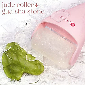 Ice Roller for Face and Gua Sha Facial Tools, BAIMEI Ice Face Roller Reduces Puffiness Migraine Pain Relief-Pink