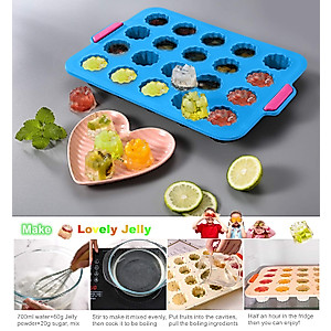 KeepingcooX® 20 Cavity Jelly Tray Gourmet Cannele Bordelais Mould, Mini Muffin Tin, Silicone Baking Pan for 20 canelés, Cold and Heat-Resistant, Non-Stick Cupcake Form, Random Color