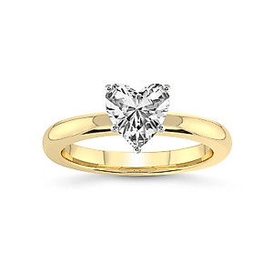 FRIENDLY DIAMONDS 1 Carat IGI Certified Heart Shape Lab Grown Diamond Ring | 14K Or 18K White, Yellow Or Rose Gold | Quinn Solitaire Diamond Engagement Ring | FG-VS1-VS2 Quality