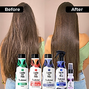 Leche Pal Pelo - Instant Hair Reconstructor Treatment with Soy, Wheat, Aloe and Avocado. Provides Intensive Hydration-14.9 Ounces. Tratamiento Reconstructor Con Soya, Trigo, Aguacate y Aloe