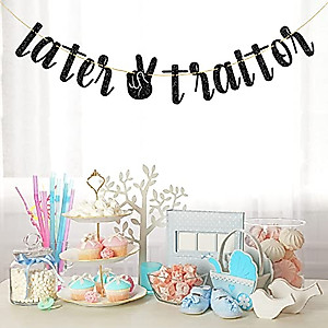 Belrew Later Traitor Banner, Job Chang Party Decor, Farewell Retirement Party, Last Day Office Party Decoration Supplies, Glittery Black