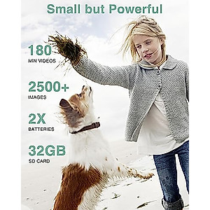 Digital Camera, FHD 1080P Kids Camera with 32GB Card, 2 Batteries, Lanyard, 16X Zoom Anti Shake, 44MP Compact Portable Small Point and Shoot Cameras Gift for Kids Student Teens Girl Boy(Apple Green)