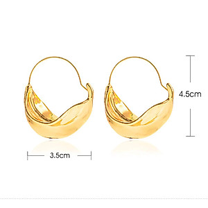 Xerling Statement Silver and Gold Hook Earrings Irregular Leaves Dangle Hoop Earrings Bohemian Trendy Stud Earrings for Women (Gold)