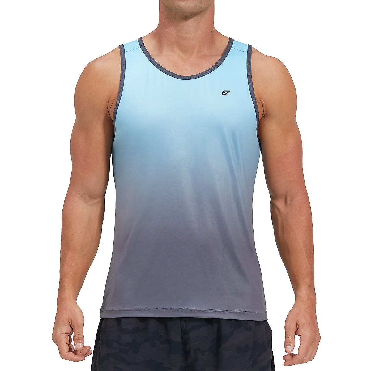 EZRUN Men's Tank Tops Quick Dry Workout Swim Beach Shirts Sleeveless Shirts for Bodybuilding Gym Fitness Training