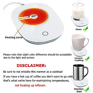 ZYION Coffee Mug Warmer with Auto Shut Off Beverage/Drink/Tea Warmer Electric Thermostatic Smart Cup Warmer Pad for Office and Home Cocoa Tea Water Milk Soup