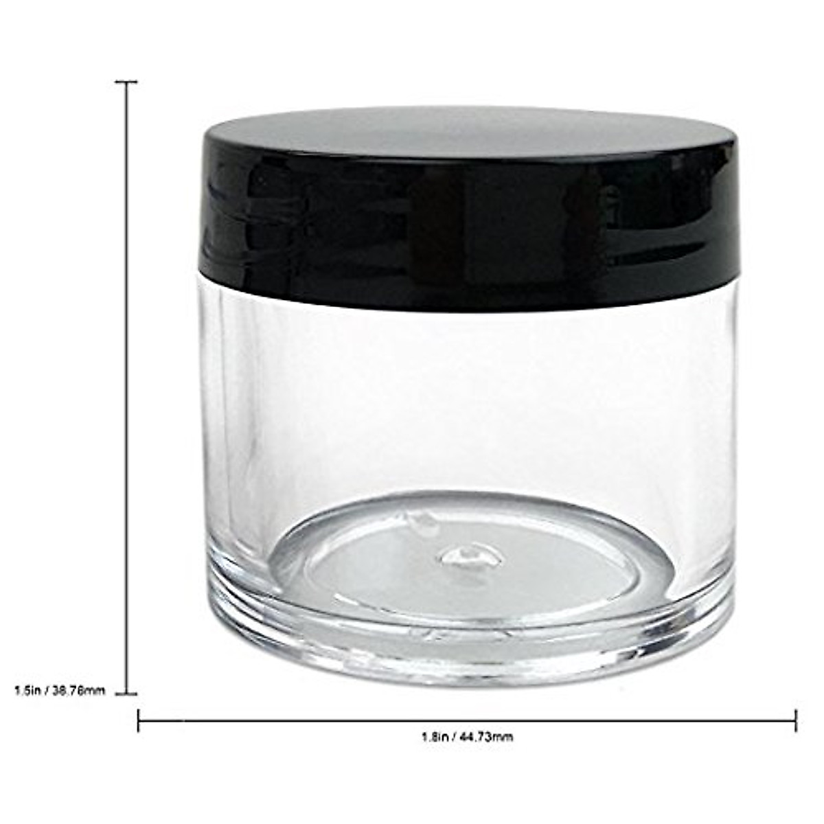 (Quantity: 30 Pieces) Beauticom 30G/30ML (1 Oz) Round Clear Jars with Black Flat Top Lids for Beads, Gems, Glitter, Charms, Small Arts and Crafts - BPA Free
