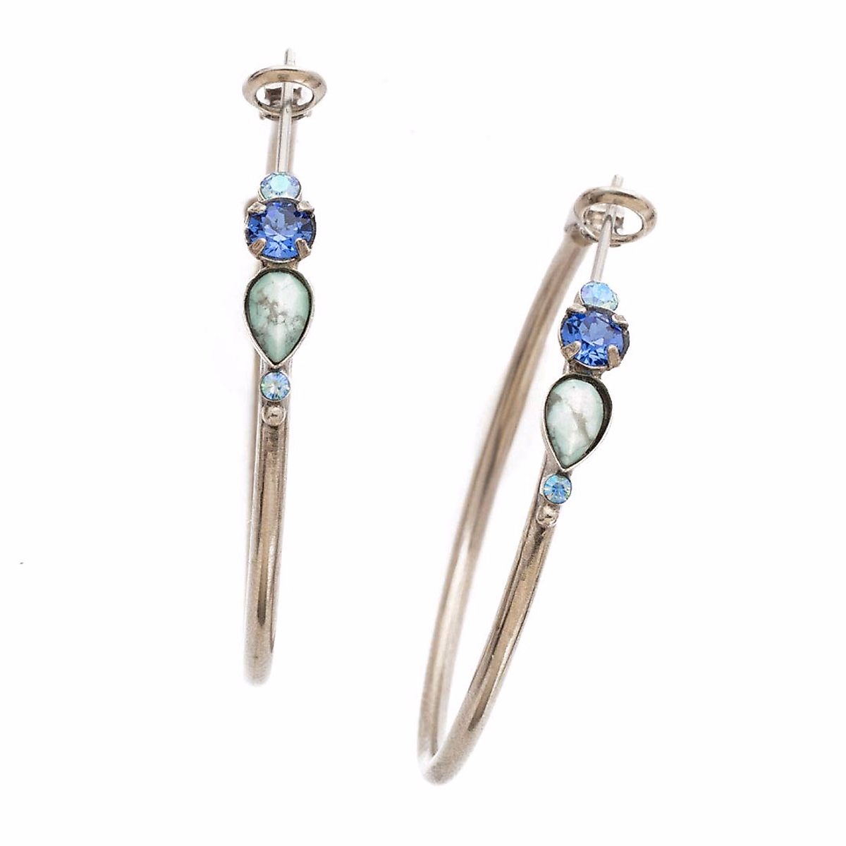 Sorrelli Sweet Pea Earrings, Antique Silver-Tone Finish, Ultramarine