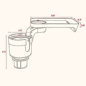 SEVEN SPARTA Car Cup holder Expander&Tray for Compatible with Yeti 20/26/30 oz, Hydro Flasks 32/40 oz, Nalgenes 30/32/38/48 oz, Camelbak 32/40 oz, Large Bottles in 3.4''-3.7'' Diameter.