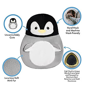 CUDL Plush Microwavable Heating Pad Stuffed Animal | Weighted Heating & Cooling Pad for Cramps & Pain Relief | Natural Remedy for Back Pain, Shoulders, Neck, Muscles, Knees & Joints | Penguin