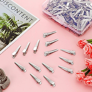 Chuangdi 200 Pieces Silver Metal Alligator Hair Clips tiny small Duckbill Teeth Bows flat Hair Clips for Women Girls Care Accessories(30 mm/ 1.2 Inch)