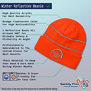 Custom Reflective Beanie I (Love) Mountain Running Red Heart Sports Lovers Cross Country Acrylic High Visibility Running Gear Skull Cap for Men & Women 1 Size Neon Orange Design Only