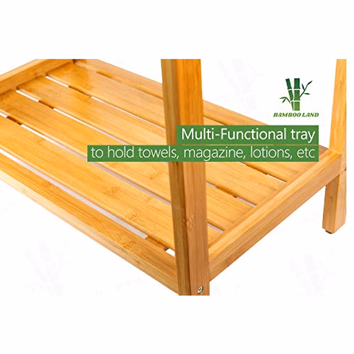 Bamboo Land- Bamboo Freestanding Towel Rack for Bathroom, Bathroom Hand Towel Holder, Outdoor Towel Rack for Pool, Standing Towel Rack, Towel Racks for Bathroom Freestanding, Towel Holder Stand