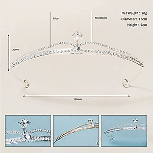 HJYHYN Rhinestone Crown Crystal Bridal Tiara Princess Crown Birthday Crown Medium Tiaras and Crowns for Women and Girls-Silver