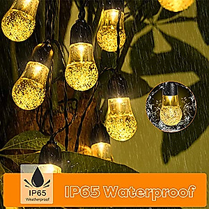TCJJ Solar String Lights Outdoor, 30 LED 21 Feet Crystal Globe Solar Garden Lights with 8 Lighting Modes, Waterproof Decorative Solar Powered Patio Hanging Lights for Yard Porch Wedding Party