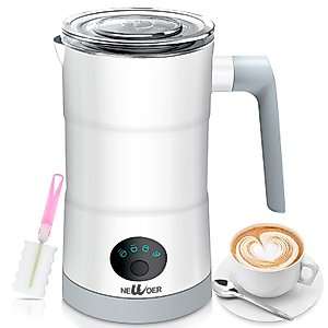 newoer Electric Milk Frother and Warmer,4 in 1 Automatic Milk Frothers 400W Automatic Milk Foam Maker with Hot & Cold Milk Functionality for Latte Coffee Hot Chocolates Cappuccino