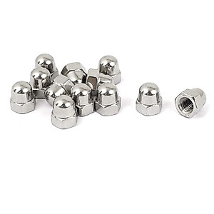 Acorn Dome Head hex Nuts,Threaded Dome Cap Nuts, M6 x 1mm Female Thread Cap Acorn Hex Nuts Fasteners Silver Tone 12pcs (1c85568487ecdcc537754444d15385fb)