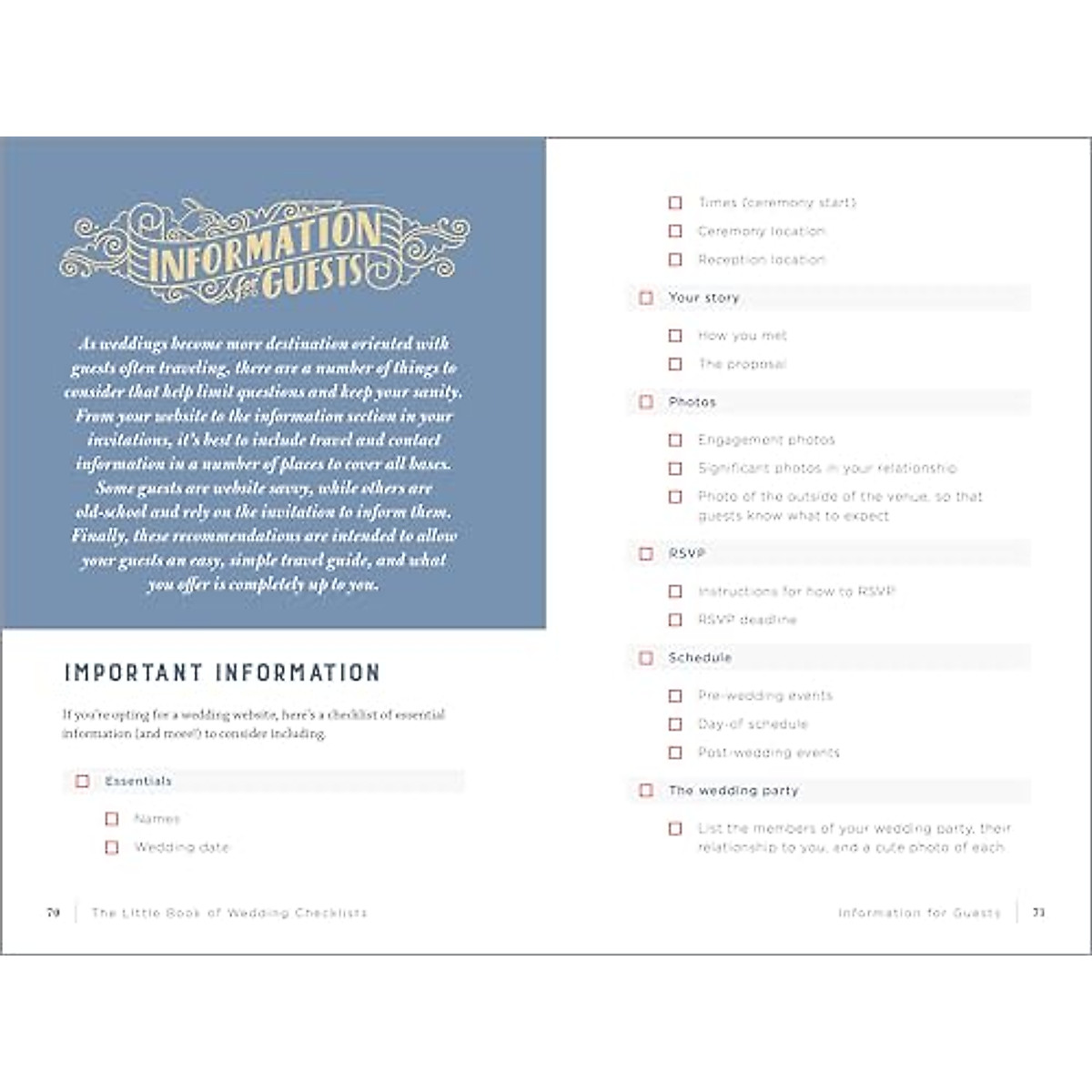 The Little Book of Wedding Checklists: All the Lists and Tips You Need to Plan the Big Day