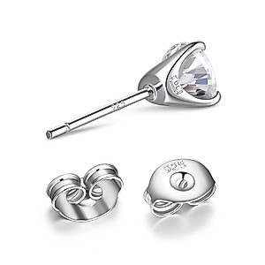 DiamonLite 2 Ct Teardrop CZ 925 Sterling Silver Studs Earrings for Women and Men - Pear Cubic Zirconia Earrings Studs, 925 Silver Cubic Zirconia Earrings, Silver Studs Earrings for Women and Men